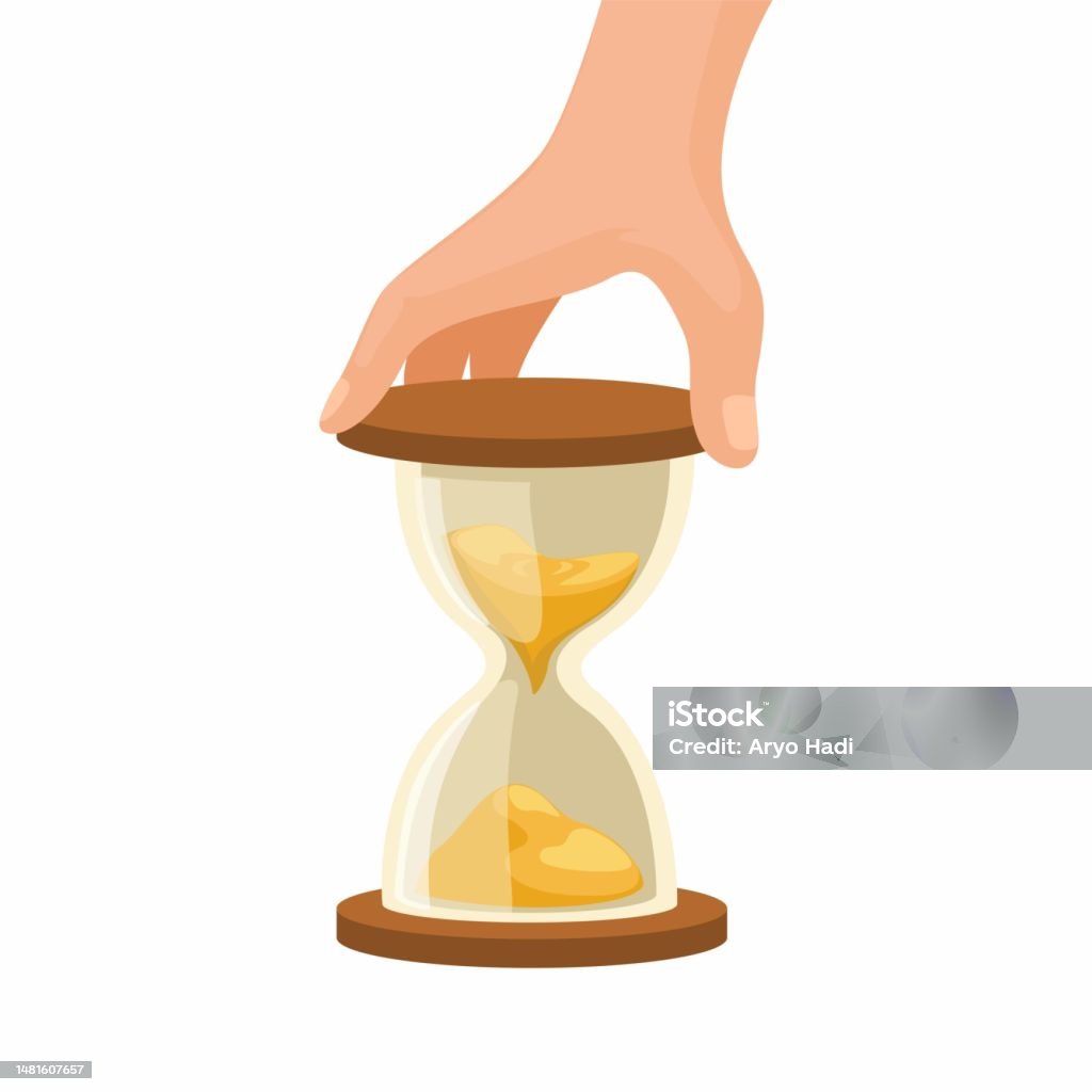 Hand Holding Classic Hourglass Symbol Cartoon Illustration Vector Stock Illustration Download
