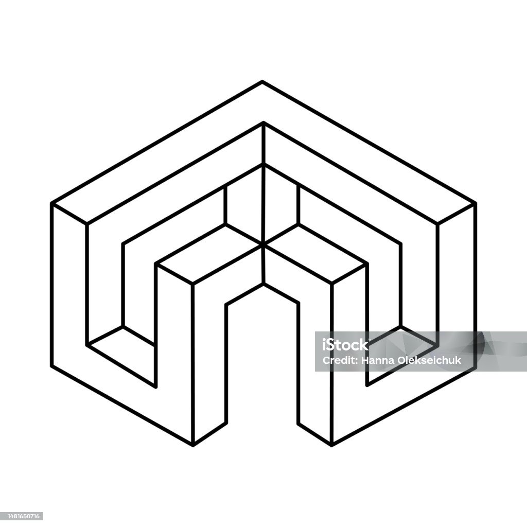 Optical Illusion Figures Unreal Geometric Vector Impossible Object