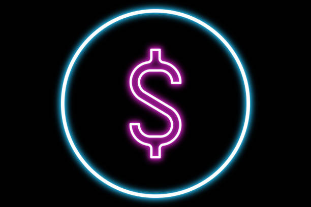 Free Stock Photo of Vibrant Neon Dollar Sign on Black Background ...