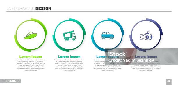 Set Speedboat Delivery Cargo Truck Car And Submarine Business