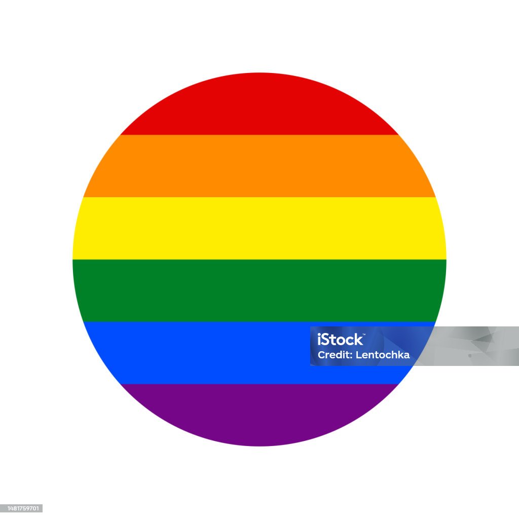 Lgbt Flag Round Icon Round Badge Or Button Lgbt Logo Symbol Sticker In