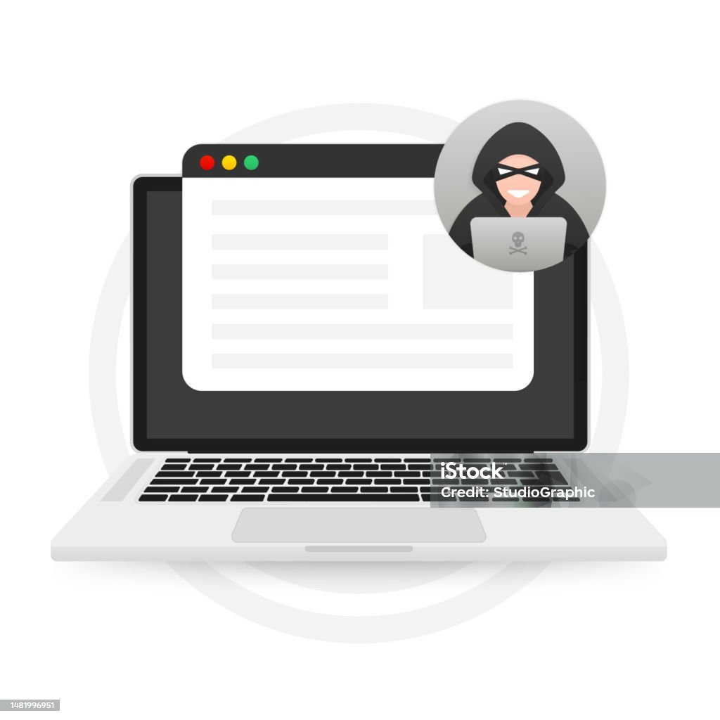 Hacker Cybercriminal With A Laptop Stealing Users Personal Data Hacking ... Hacker Cybercriminal With A Laptop Stealing Users Personal Data Hacking ...
