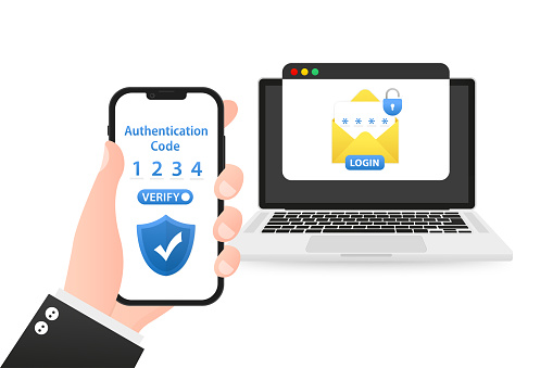 Two Steps Authentication Verification Code Message On Smartphone Notice With Code For Secure