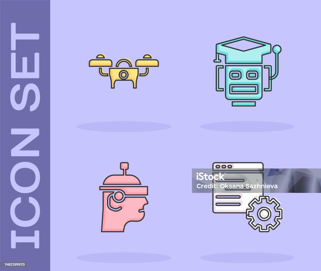 Set Computer Api Interface Drone Smart Glasses And Robot Icon Vector ... Set Computer Api Interface Drone Smart Glasses And Robot Icon Vector ...