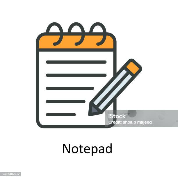 Notepad Vector Isi Garis Besar Ikon Stok Ilustrasi Stok Sederhana