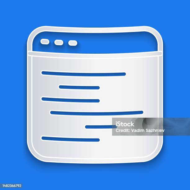 Ilustración De Software De Corte De Papel Icono De Código De Programación De Desarrollador Web