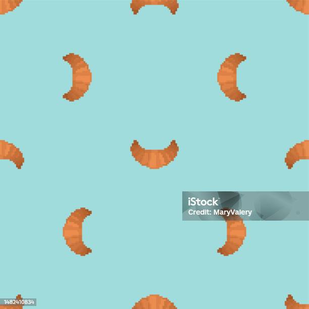 Croissant Pixel Art Pattern Seamless 8 Bit Bagel Pixelated Background ... Croissant Pixel Art Pattern Seamless 8 Bit Bagel Pixelated Background ...