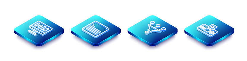 Set Isometric Line Algorithm Web Developer Programming Code Funnel Filter And Artificial