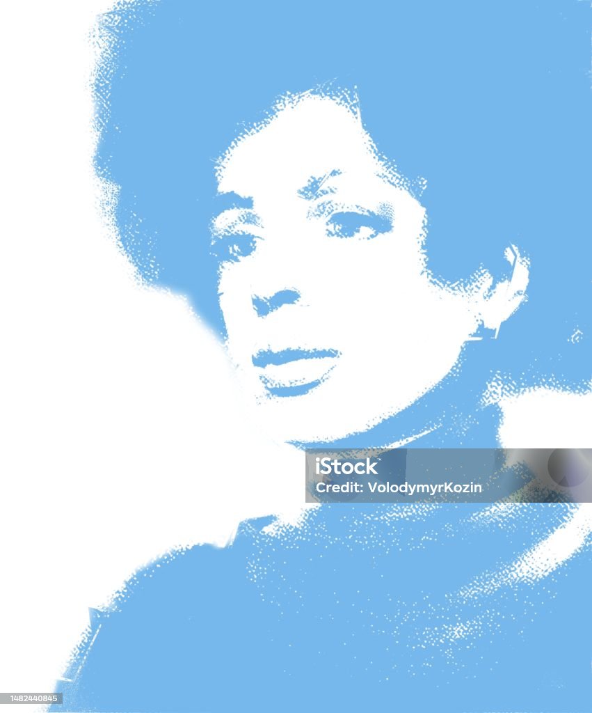 Portrait Of A Black Woman With Thick Black Hair In Retro Style Stock ... Portrait Of A Black Woman With Thick Black Hair In Retro Style Stock ...