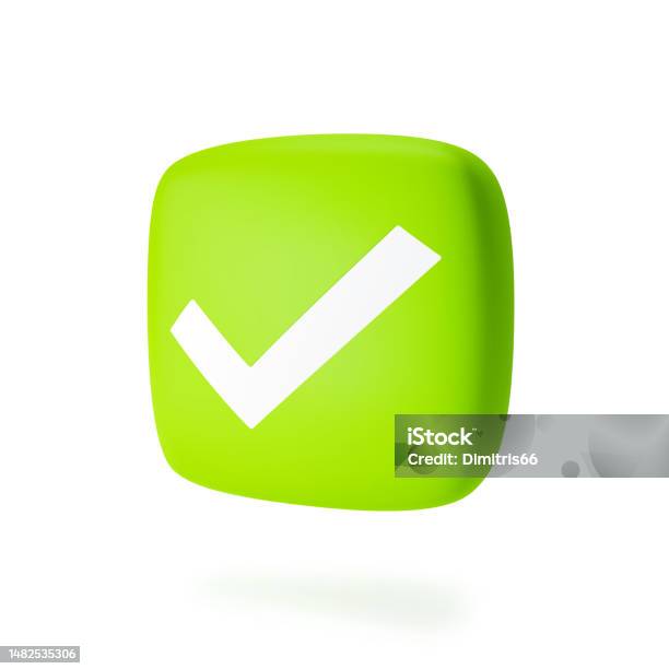 3d Vector Check Mark Icon Accepted Approved Right Correct True Done