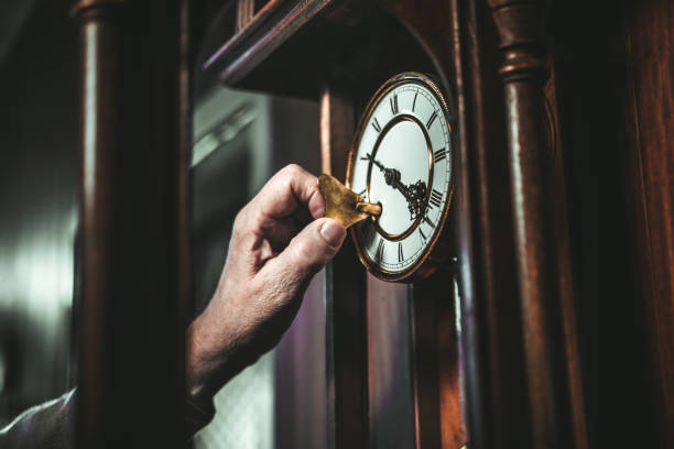 Free picture: Photograph of old rustic Staubdicht clock with cobweb and ...