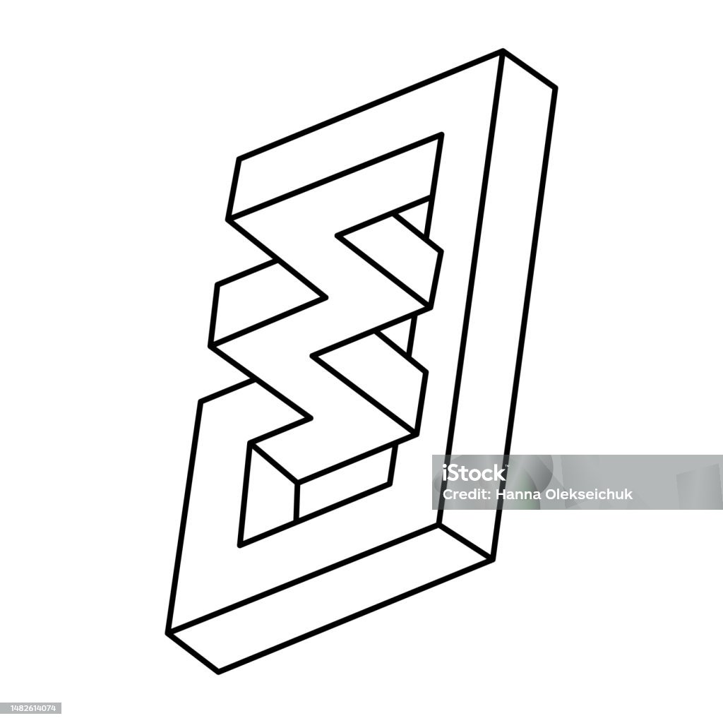 Optical Illusion Shapes Unreal Geometric Object Vector Impossible