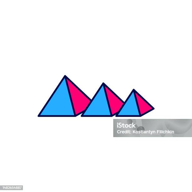 Contour Rempli Icône Des Pyramides Dégypte Isolée Sur Fond Blanc