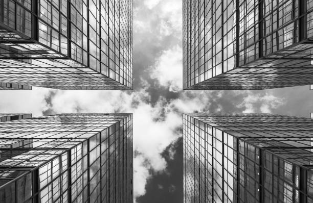 Free Stock Photo of Abstract black and white high-rise building ...