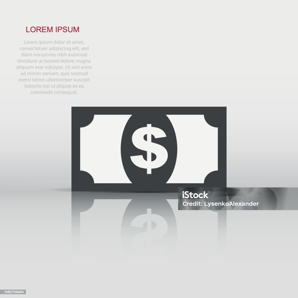 Icône Dargent En Dollars Vectoriel Dans Un Style Plat Pictogramme