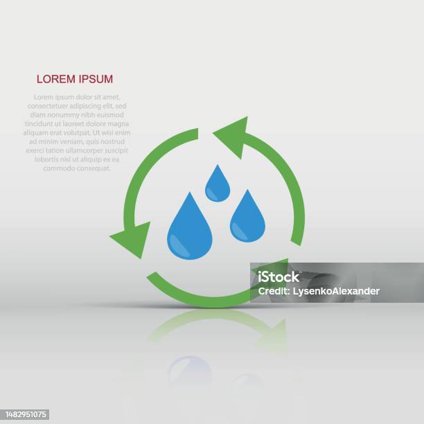 Icône Vectorielle Du Cycle De Leau Dans Un Style Plat Pictogramme
