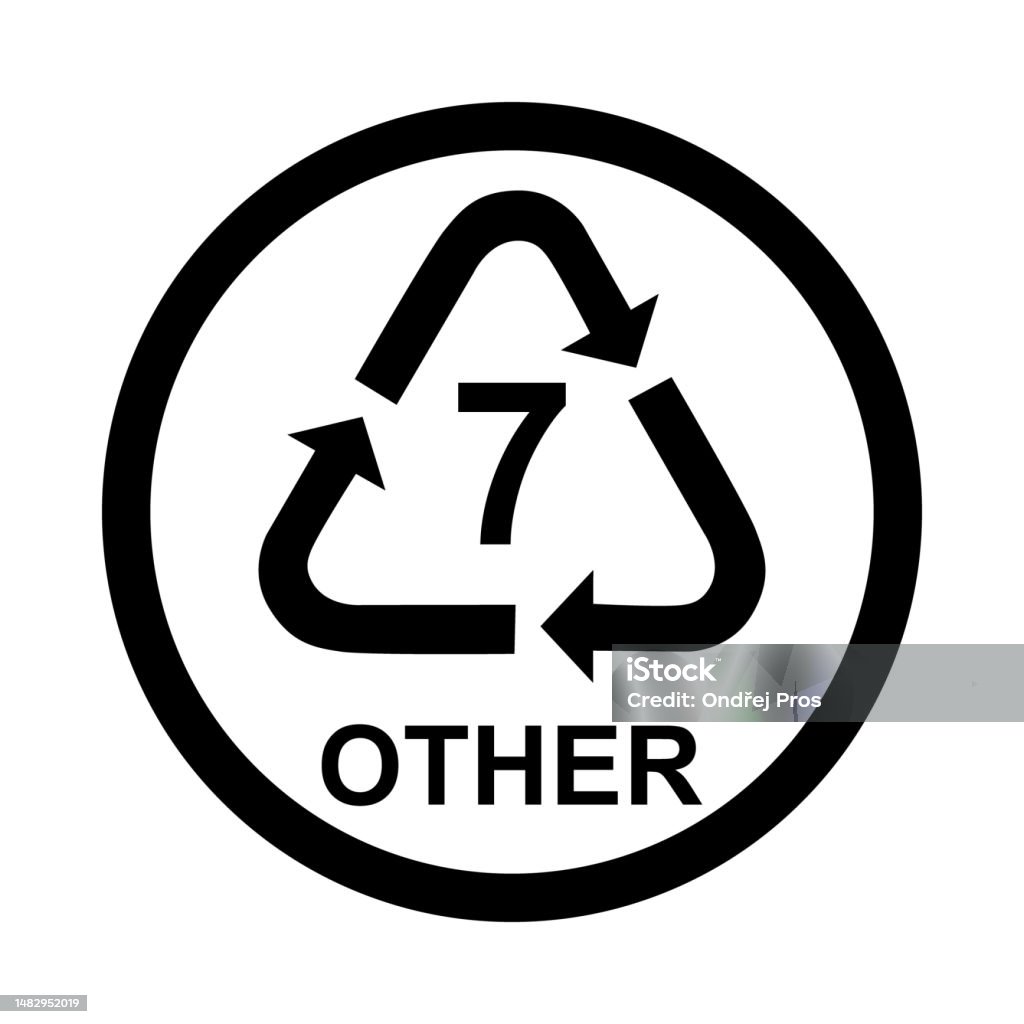 Symbole Plastique Panneau De Recyclage Écologique Isolé Sur Fond Blanc