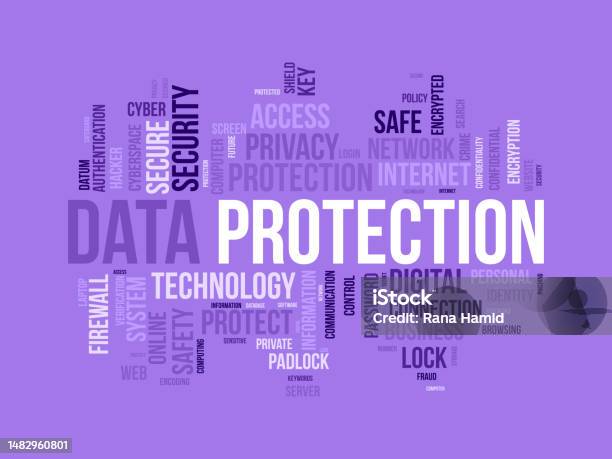 Konsep Latar Belakang Cloud Word Untuk Perlindungan Data Keamanan