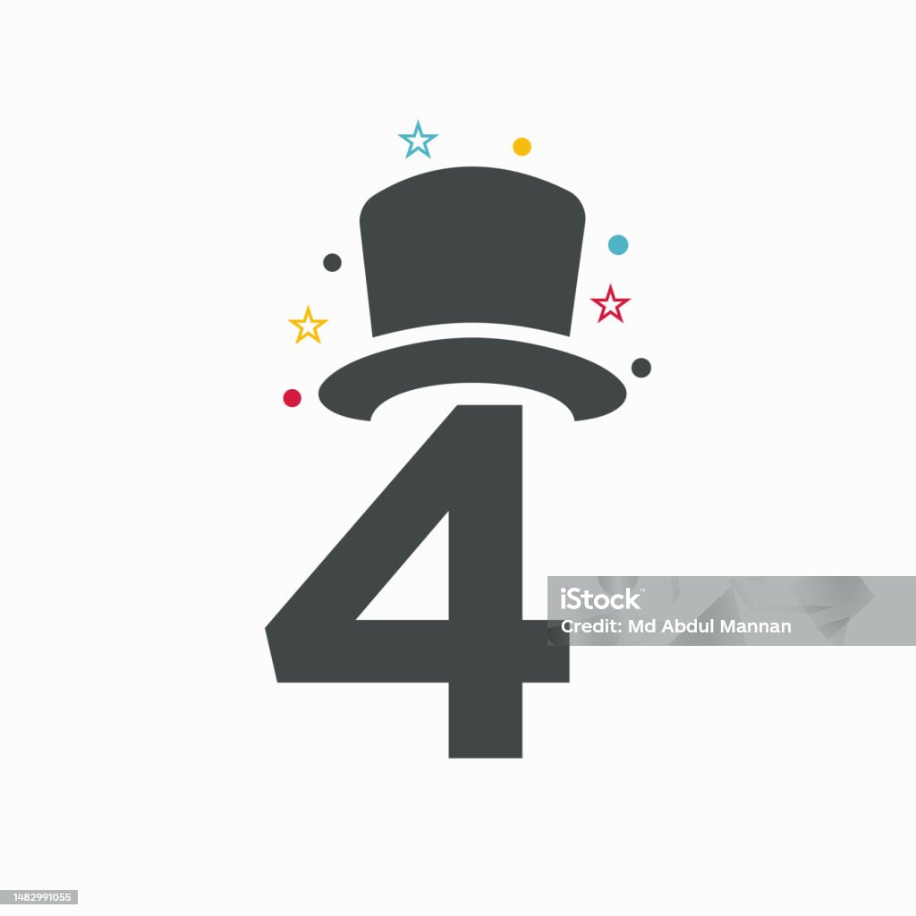 Huruf 4 Desain Logo Topi Ajaib Template Vektor Simbol Pesulap Ilustrasi ... Huruf 4 Desain Logo Topi Ajaib Template Vektor Simbol Pesulap Ilustrasi ...