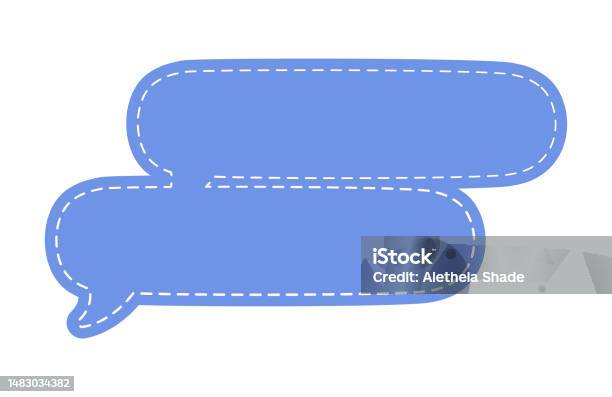 Blank Cute Speech Bubble With Dashed Line Multiple Text Dialogue
