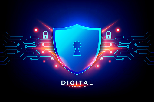 Konsep Keamanan Siber Dan Privasi Untuk Melindungi Data Ikon Kunci Dan