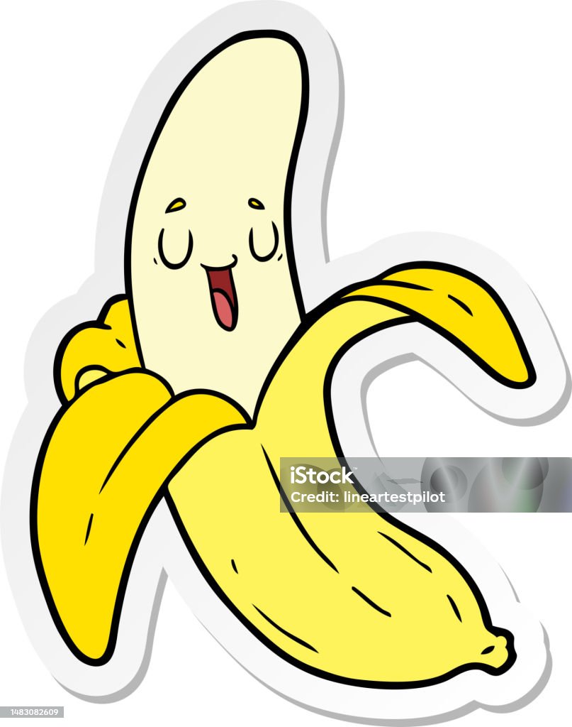 Stiker Pisang Kartun Ilustrasi Stok Unduh Gambar Sekarang Buah