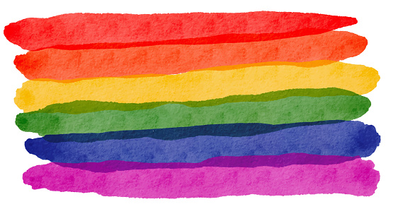 Latar Belakang Cat Air Bendera Pelangi Konsep Tekstur Bulan Lgbt Pride
