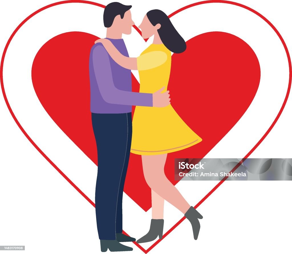 The Couple Held Each Other Romantically Stock Illustration Download