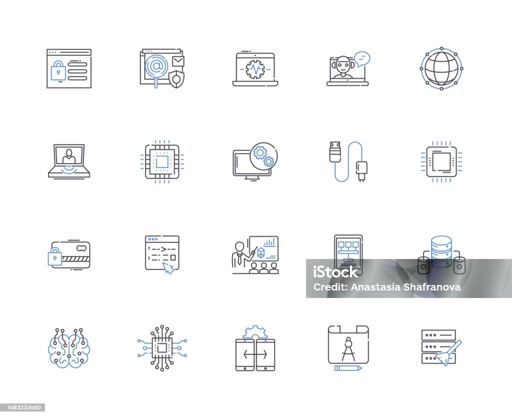 Software Outline Icons Collection Software Program Application Programing Code