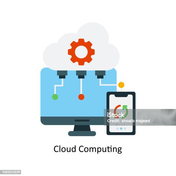Cloud Computing Vector Flat Icons Simple Stock Illustration Stock Stock