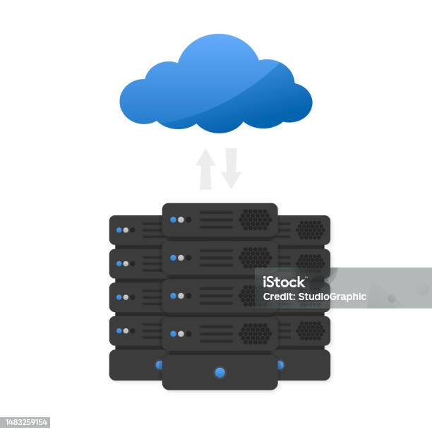 Konsep Desain Datar Penyimpanan Cloud Untuk Perlindungan Data Ikon