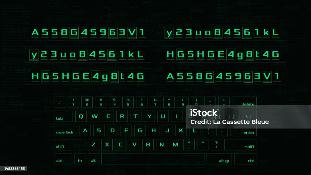 Hacker Interface Screen Code Window High Tech Ui With Keyboard Vector