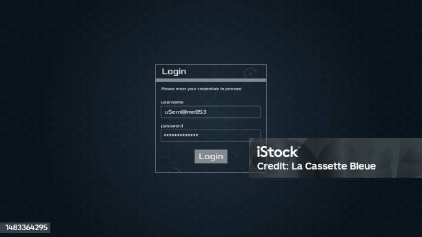 Log In Interface Dark Web Hacker Login Screen Vector Gui Stock