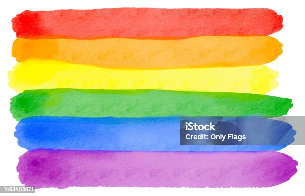 Latar Belakang Cat Air Bendera Pelangi Konsep Tekstur Bulan Lgbt Pride