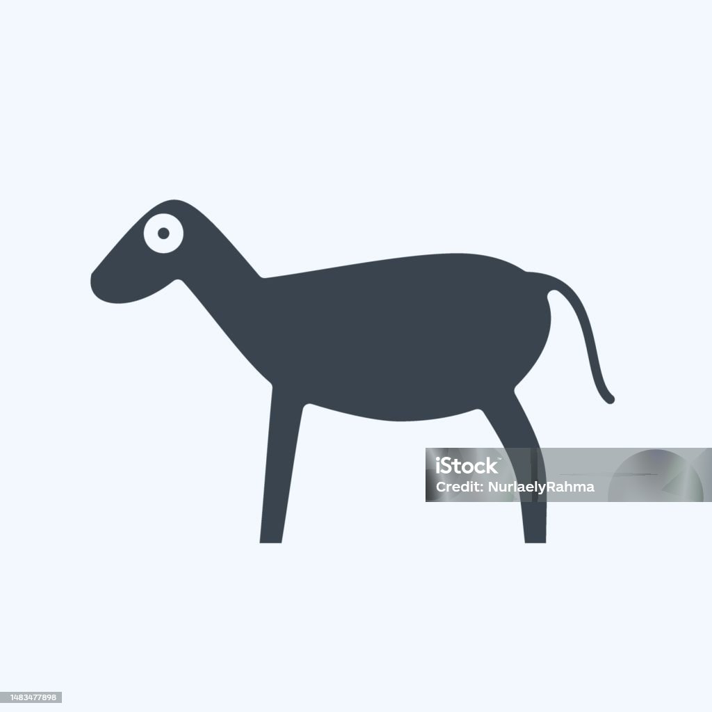Icône Chèvre Lié Au Symbole De Laïd Al Adha Style Glyphe Conception
