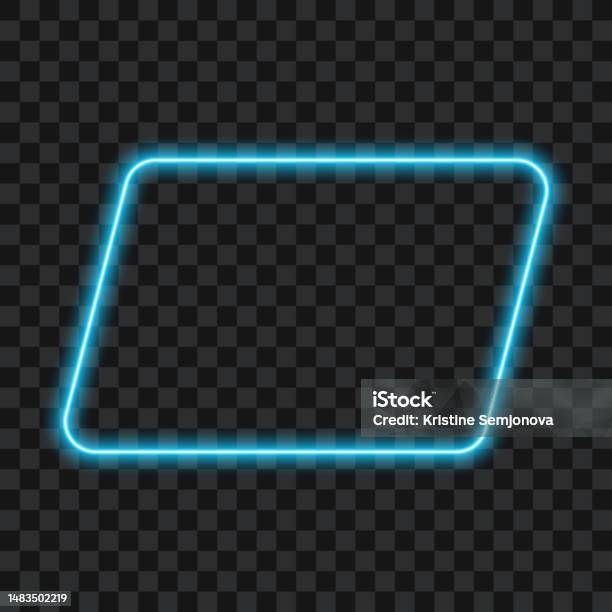 Bingkai Neon Biru Abstrak Terisolasi Pada Latar Belakang Transparan ... Bingkai Neon Biru Abstrak Terisolasi Pada Latar Belakang Transparan ...