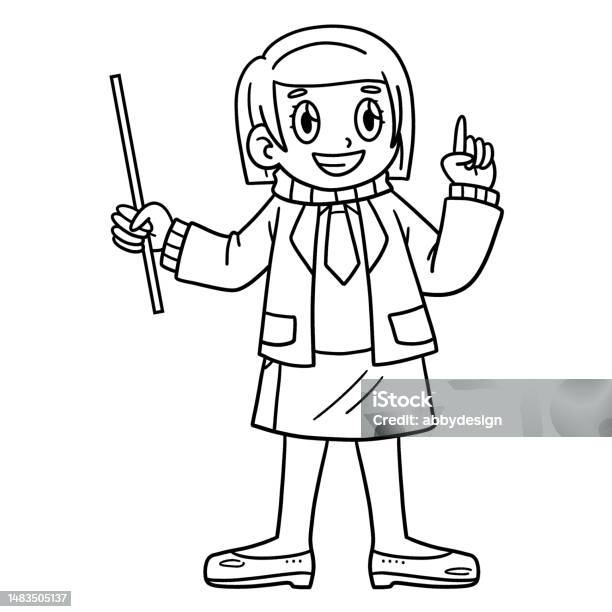 Coloriage Isolé De Lenseignant En Classe Vecteurs Libres De Droits Et