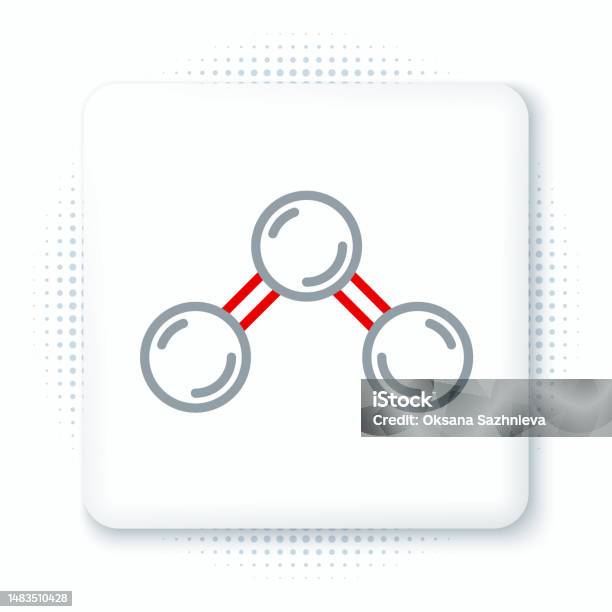 Icône Molécule De Ligne Isolée Sur Fond Blanc Structure Des Molécules