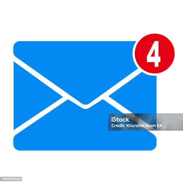 Nouveaux Messages Entrants Avec Icône De Notification Ouvrez Lenveloppe