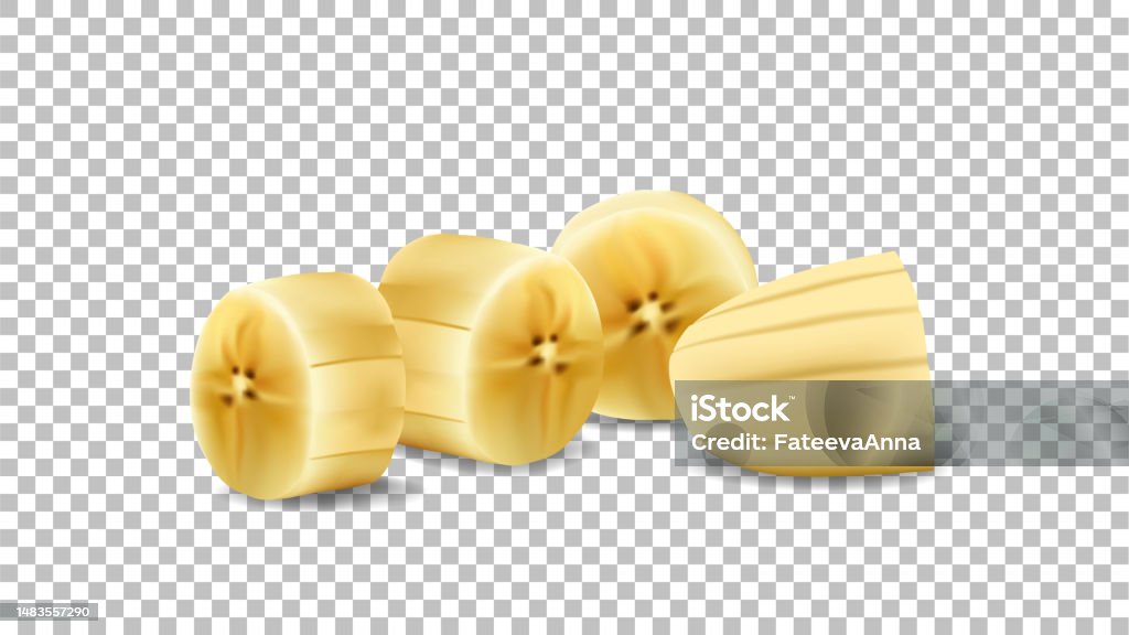 Banana Ripe Banana Without Peel Sliced Banana Vector Illustration Of A Banana Isolated Image