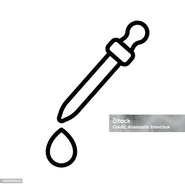 Vecteur Icône Comptegouttes Un Panneau De Ligne Mince Illustration De