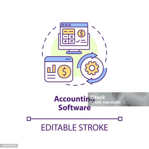 Ilustración de Icono De Concepto De Software De Contabilidad y más ... Ilustración de Icono De Concepto De Software De Contabilidad y más ...