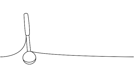 Louche De Cuisine Dessin Continu Dune Ligne Outils De Cuisine