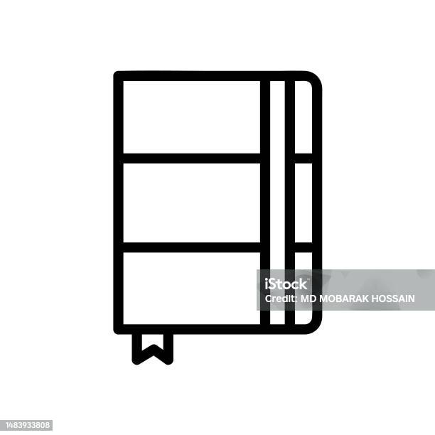 Icône Vectorielle De Blocnotes Style Contour Isolé Sur Fond Blanc