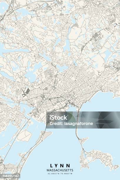 Lynn Massachusetts Usa Vector Map Stock Illustration Download Image