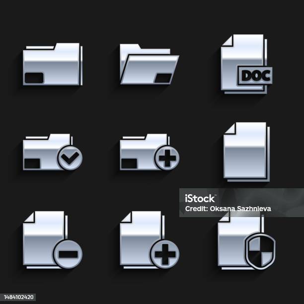 Set Add New Folder File Document Protection Concept With Minus And ... Set Add New Folder File Document Protection Concept With Minus And ...