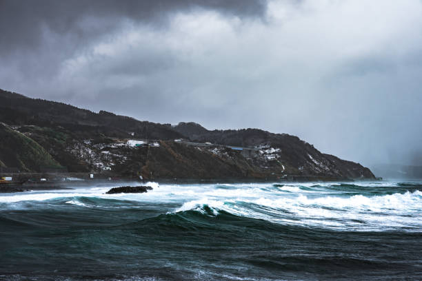 Free Stock Photo of Stormy sea waves crashing on cliffside beach ...