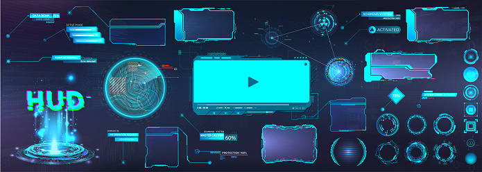 Éléments Dinterface Utilisateur Hud De Sciencefiction Pour Lapplication