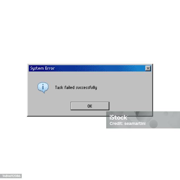Error Message Window Pc System Fail Error Warning Stock Illustration