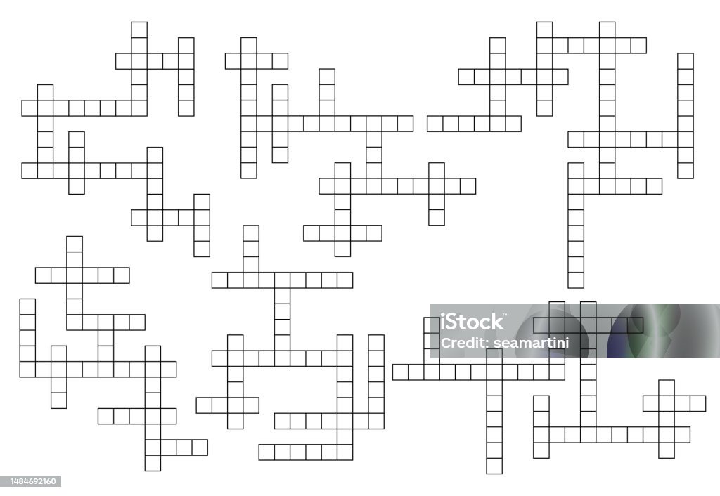 Crossword Game Grid Templates Word Quiz Layouts Stock Illustration